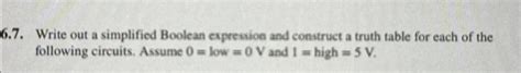 Solved 67 ﻿write Out A Simplified Boolean Expression And
