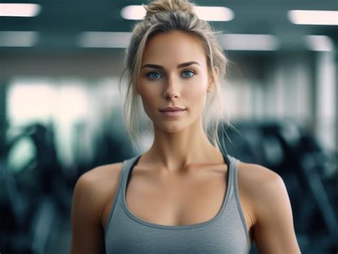 Premium Ai Image Beautiful Young Fitness Girl In Gym Female Fitness