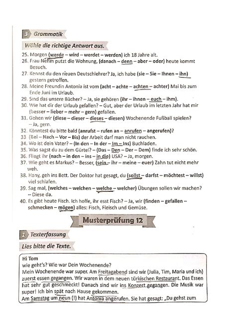SOLUTION Deutsch Musterpr Fung Studypool