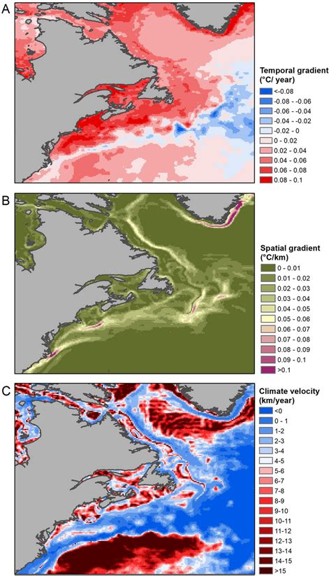 Temporal A And Spatial B Gradients In Fall Sea Surface Temperature