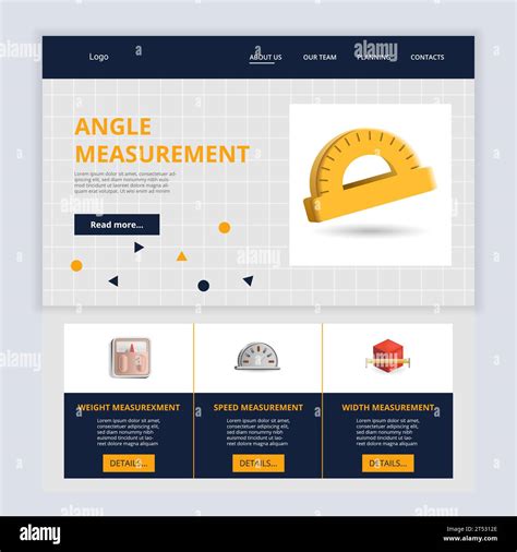 Angle Measurement Flat Landing Page Website Template Weight