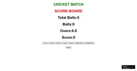 Score Board Codesandbox