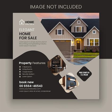무료 벡터 현대적이고 창의적인 부동산 소셜 미디어 게시물 템플릿 프리미엄 벡터