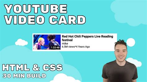 Build A Youtube Video Card In 30 Minutes Html And Css