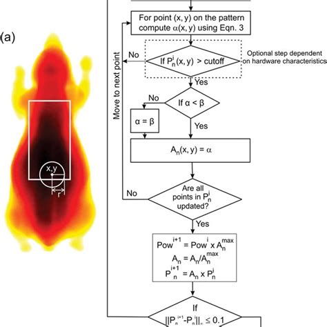 a optimization scheme b algorithm flowchart for single pattern