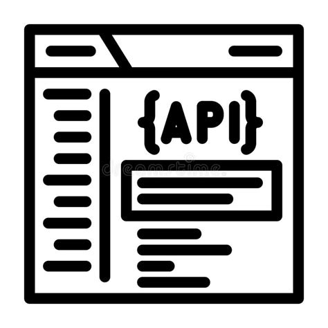 Api Documentation Technical Writer Line Icon Vector Illustration Stock