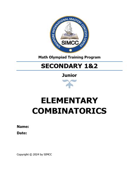 Sec 1and2 Senior Combinatorics Pdf