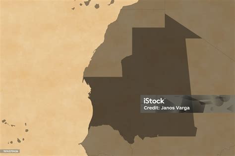 モーリタニア古い紙国境のあるアフリカの地図シリーズ アイデアのベクターアート素材や画像を多数ご用意 アイデア イラストレーション