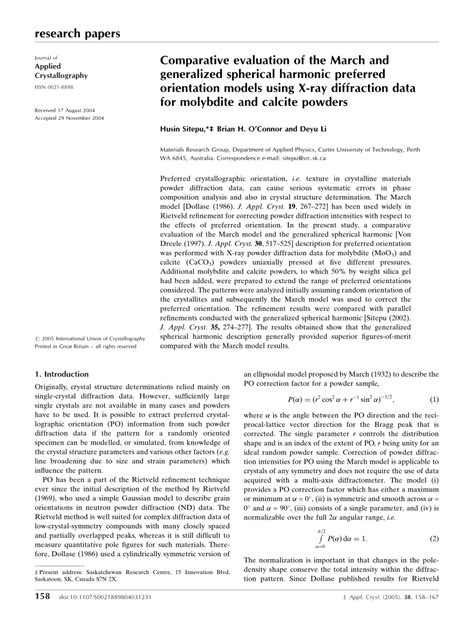 Pdf Comparative Evaluation Of The March And Generalized Spherical