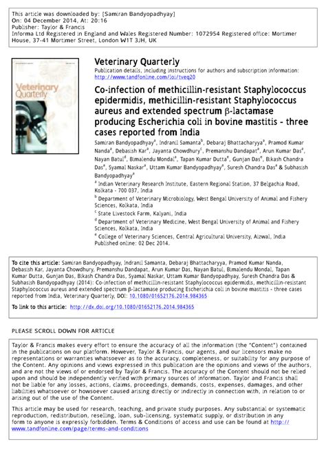Pdf Co Infection Of Methicillin Resistant Staphylococcus Epidermidis Methicillin Resistant