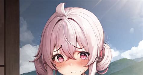 Illustration Girl Pink Hair Shy Pixiv