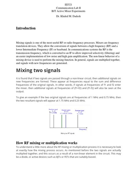 Mixer Sheet Pdf Bipolar Junction Transistor Transistor