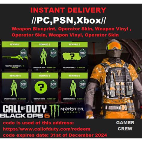 Call Of Duty Black Ops 6 Monster Energy Rewards Bundle Other Games