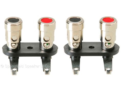 2 Pack Of Spring Loaded Speaker Terminals Nickel Binding Posts