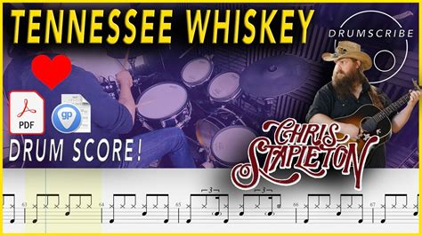 Tennessee Whiskey Chris Stapleton Drum Score Sheet Music Play Along