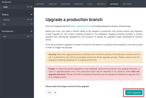 Upgrade — Odoo 180 Documentation