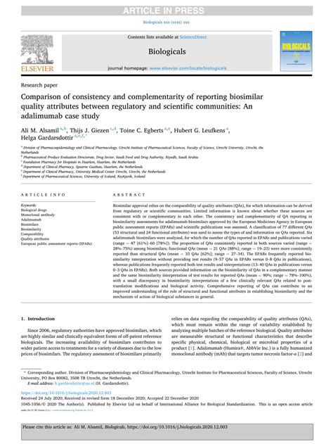 Pdf Comparison Of Consistency And Complementarity Of Reporting