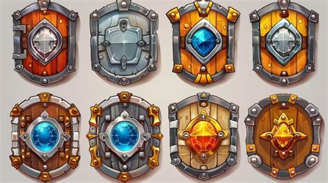 Premium Photo A Set Of Cartoon Graphic Design Gui Elements For Medieval Rpg Games And Apps