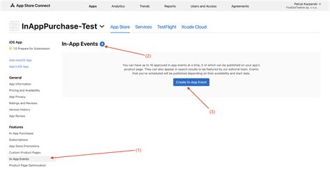 what are in app events and how to set them up in the app store connect