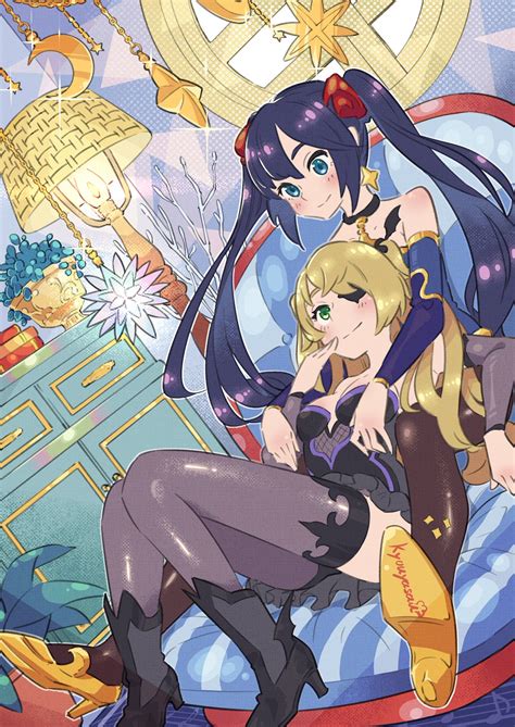 キョウ屋斎 On Twitter モナ＆フィッシュル⭐️ 原神 Mona Fischl