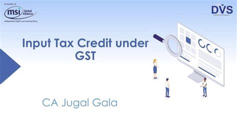 Gst Input Tax Credit Ppt Ppt