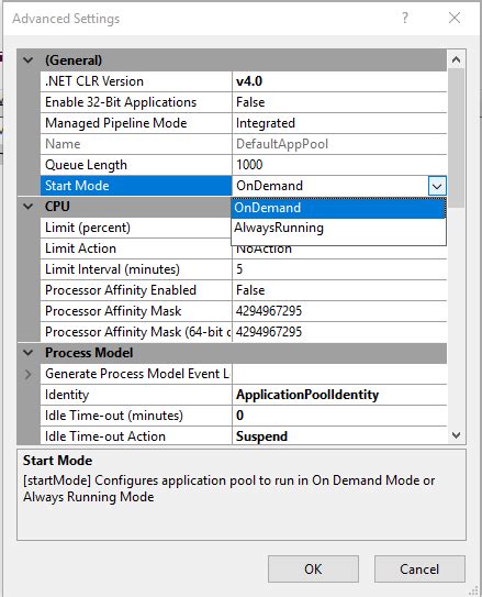 Iis Configure IIS Website To Never Shut Down Server Fault