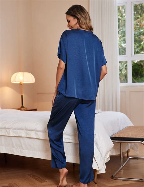 Ekouaer Womens Satin Silky Pajama Set Us Only