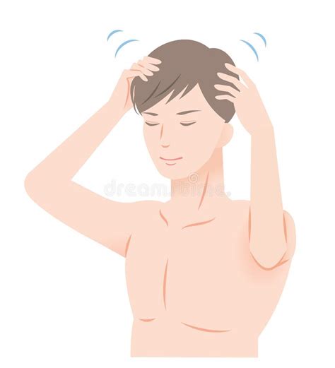 Men Who Scalp Massage Stock Vector Illustration Of Animation 129369879
