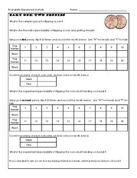 Probability Experiment By Toria Enterprises TPT