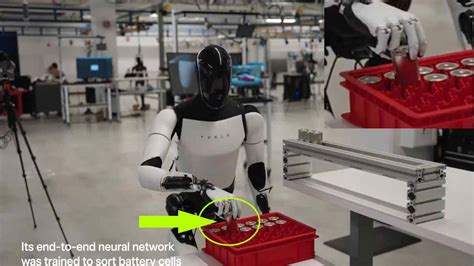 elon musk and tesla show off fully autonomous robots doing factory