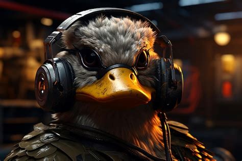 Premium Photo Hifi Elements Bring To Life An Angry Cyber Duck