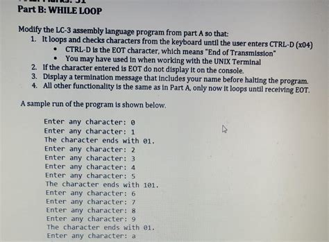 Part B While Loop Modify The Lc 3 Assembly Language