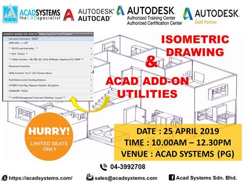 Isometric Drawing And Acad Add On Utilities Acad Systems Autodesk Gold Partner Training