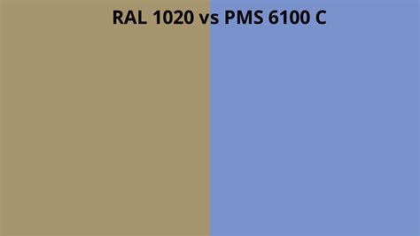 Ral 1020 Vs Pms 6100 C Ral Colour Chart Uk