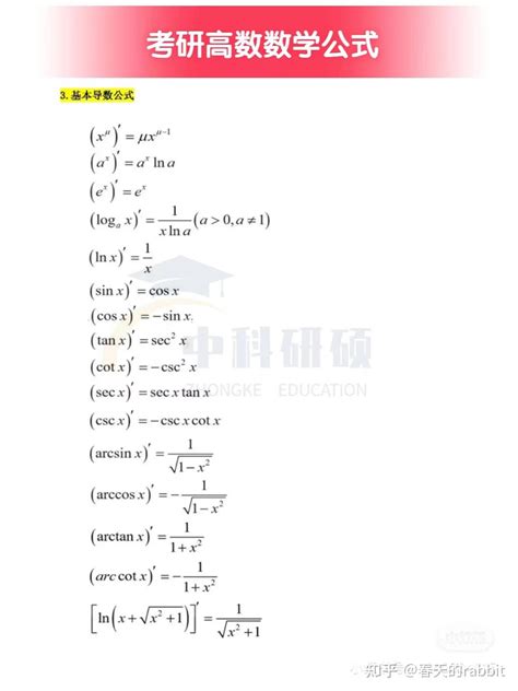 考研高数数学公式【考研干货】 知乎