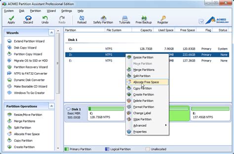 Allocate Free Space From One Partition To Another Without Formatting