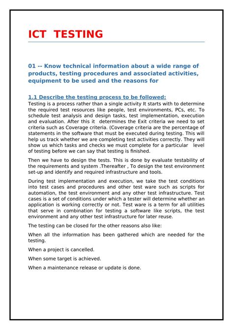 Ict Testing 01 Overview
