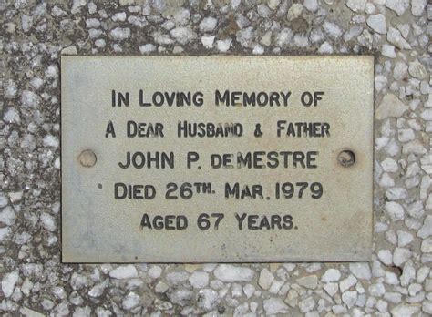 John Prosper De Mestre 1910 1979 Find A Grave Memorial