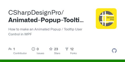 Animated Popup Tooltip In Wpfmainwindowxaml At Master · Csharpdesignproanimated Popup Tooltip