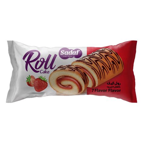 رول کیک صدف توت فرنگی Sadaf Aria Food Company