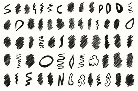 Premium Photo Charcoal Pencil Curly Lines Squiggles And Shapes Grunge