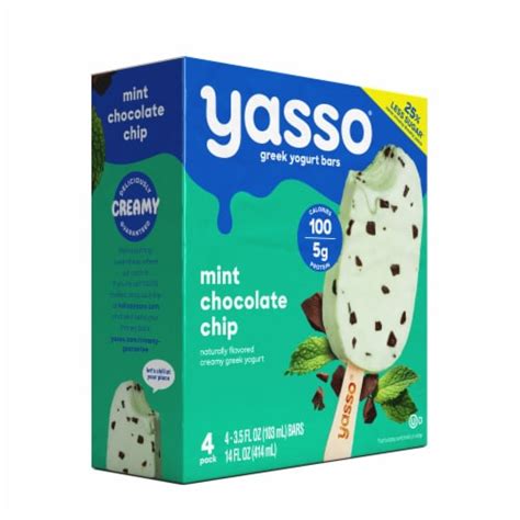 Yasso Frozen Greek Yogurt Bars Mint Chocolate Chip Bars 4 Ct Harris