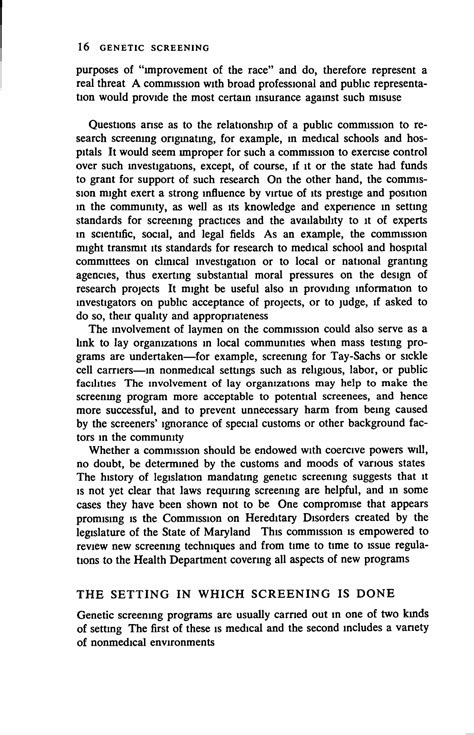 The Setting In Which Screening Is Done Genetic Screening Procedural