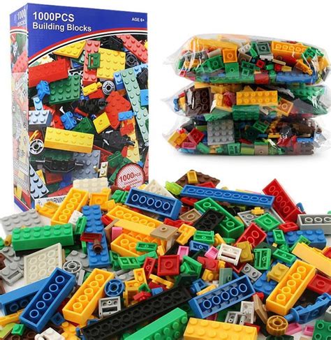 Развивающий конструктор пластиковый Building Blocks 1000 деталей, синяя ...