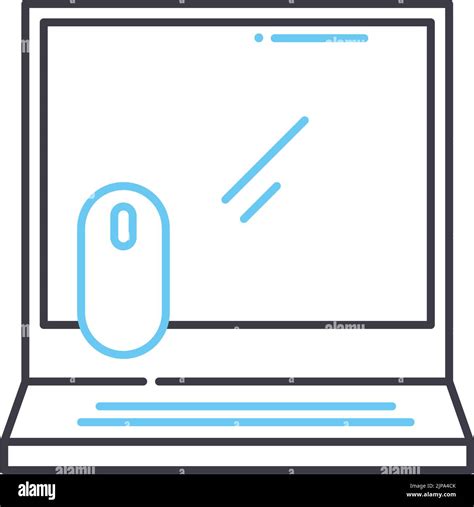 Laptop Line Icon Outline Symbol Vector Illustration Concept Sign Stock Vector Image And Art Alamy