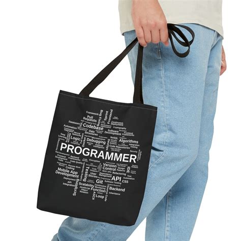 Programmer Tote Bag Featuring Programming Terms Design Perfect T