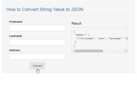 How To Convert String Value To Json Object Sourcecodester