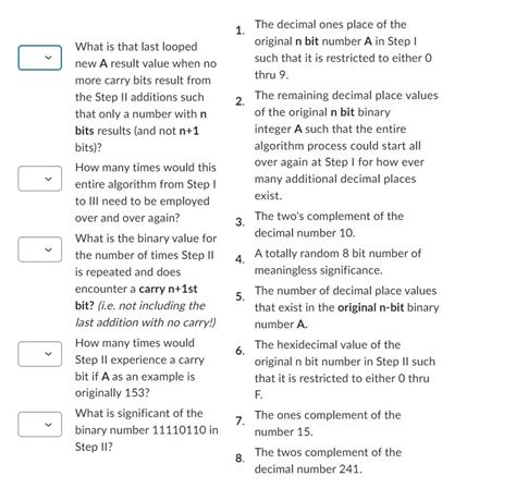 Solved Match The Following Questions Given The Digital