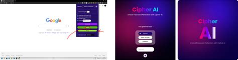 cipher ai an ai password generating chrome extension ui concept