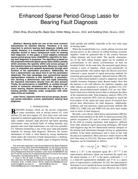 Pdf Enhanced Sparse Period Group Lasso For Bearing Fault Diagnosis